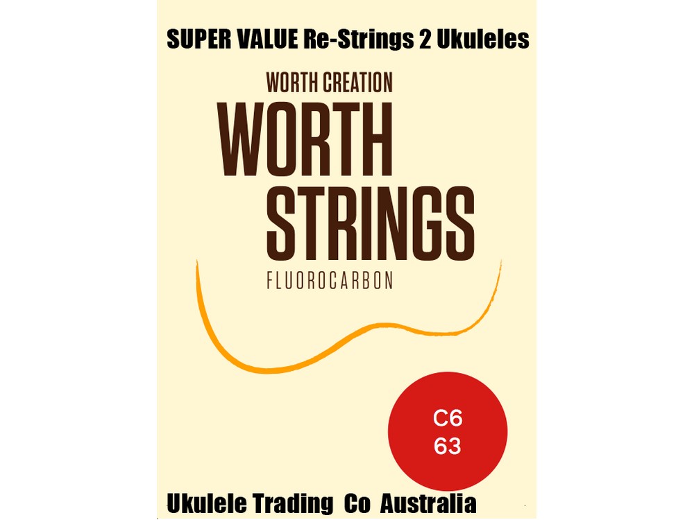 Clear 6 String Tenor Uke Strings C-6 | Worth - Music City Cairns