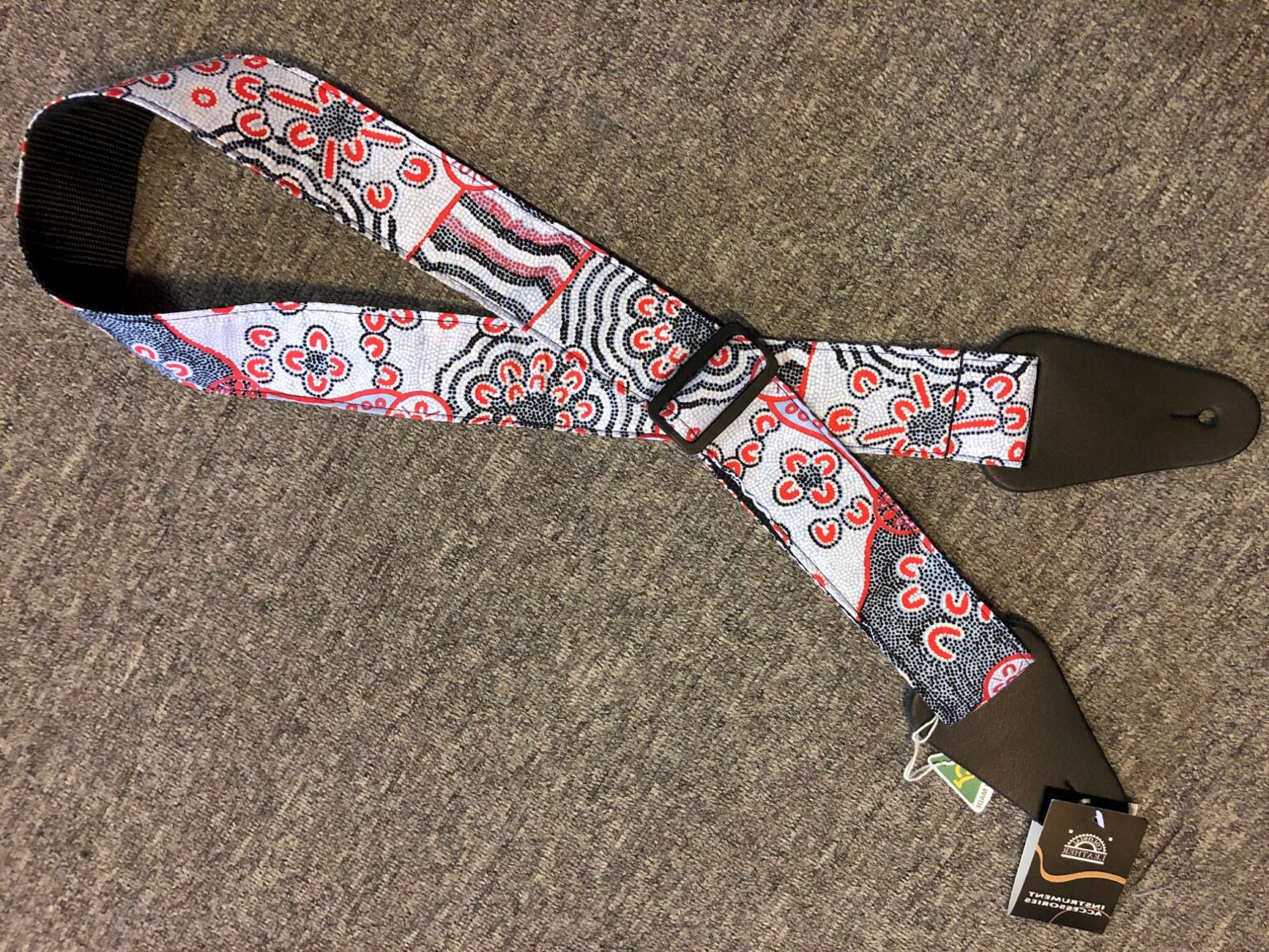 Aboriginal Art Ragstrap Blue Dot - | Guitar Strap - Music City Cairns